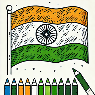 Flaga Indii kolorowanka - Kolorowanki.eu
