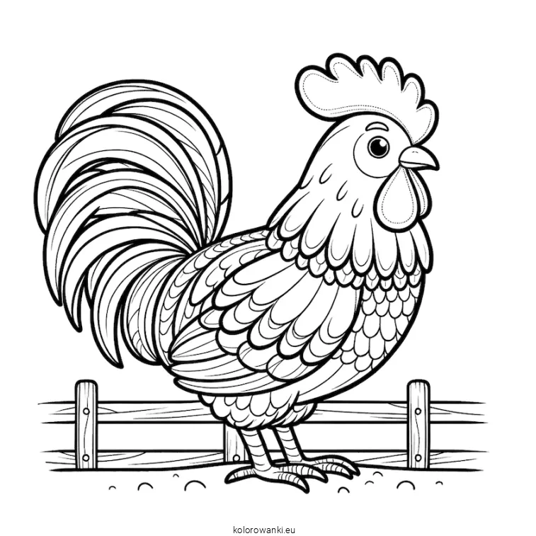 Kogut (kolorowanka) - Kolorowanki.eu