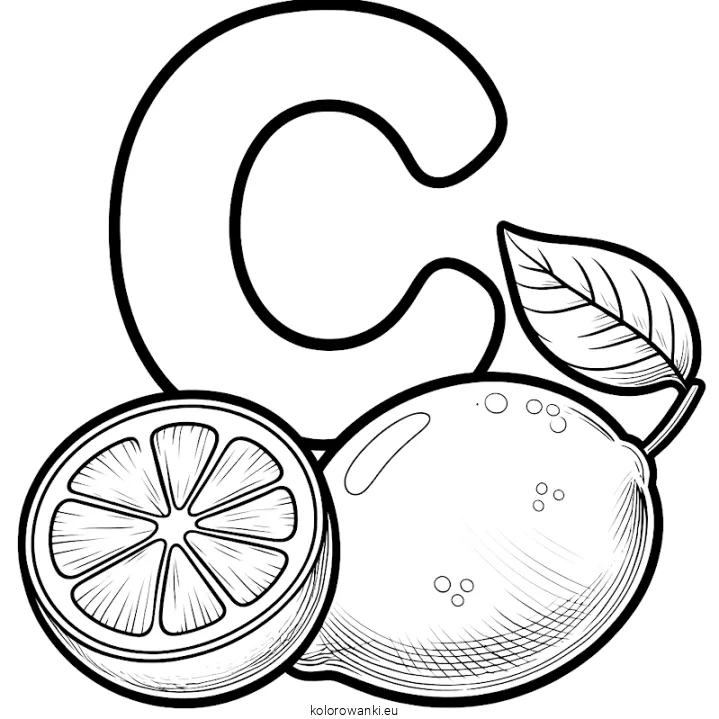 Litera C kolorowanka - Kolorowanki.eu