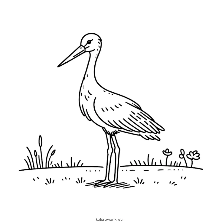 Bocian kolorowanka do wydruku - Kolorowanki.eu