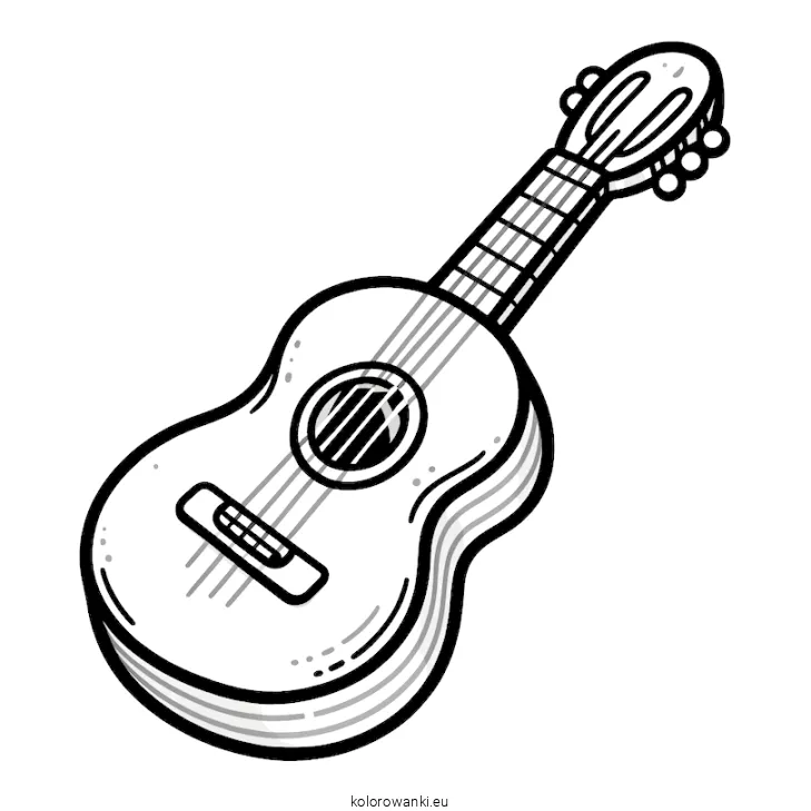Gitara klasyczna kolorowanka - Kolorowanki.eu