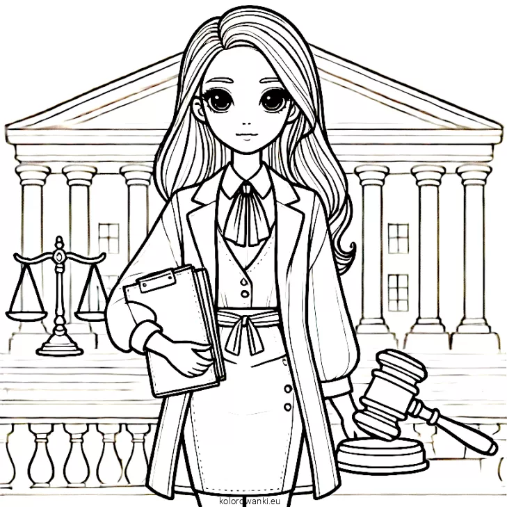 Pani Prawnik, prawniczka (kolorowanka) - Kolorowanki.eu