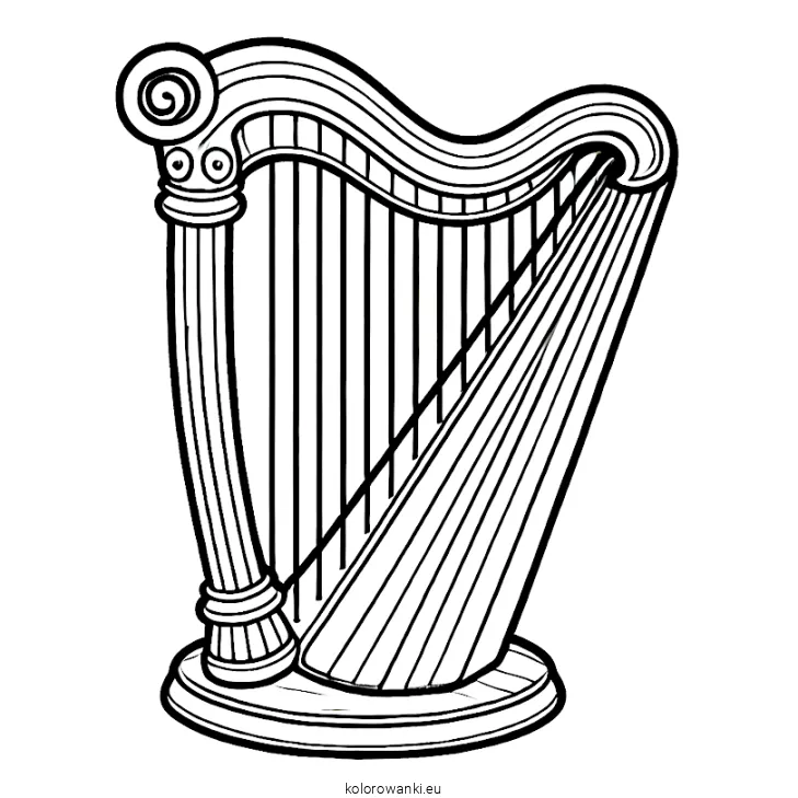 Harfa kolorowanka - Kolorowanki.eu