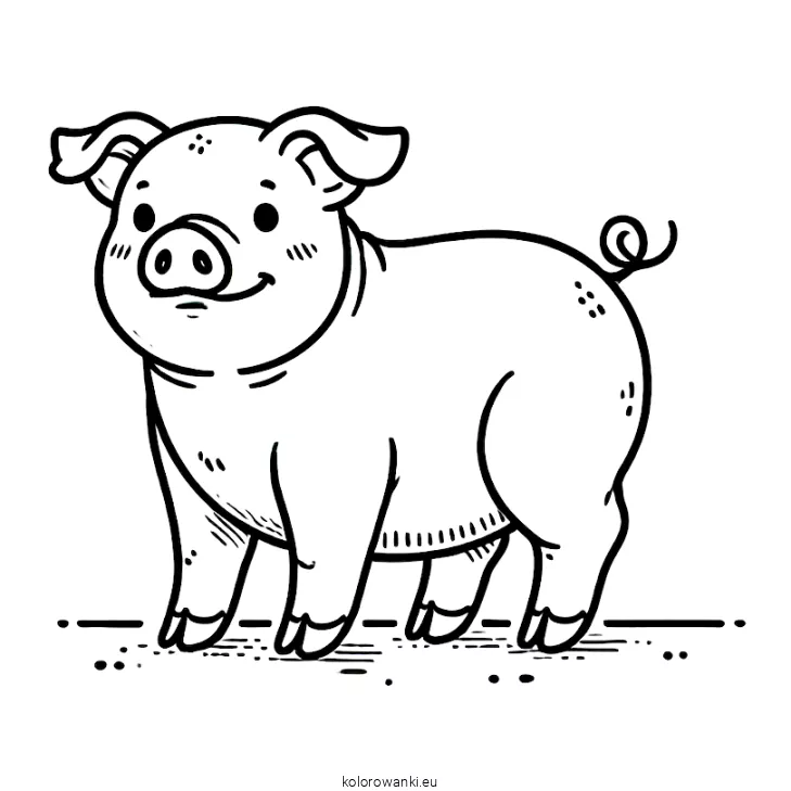 Świnka kolorowanka do druku - Kolorowanki.eu