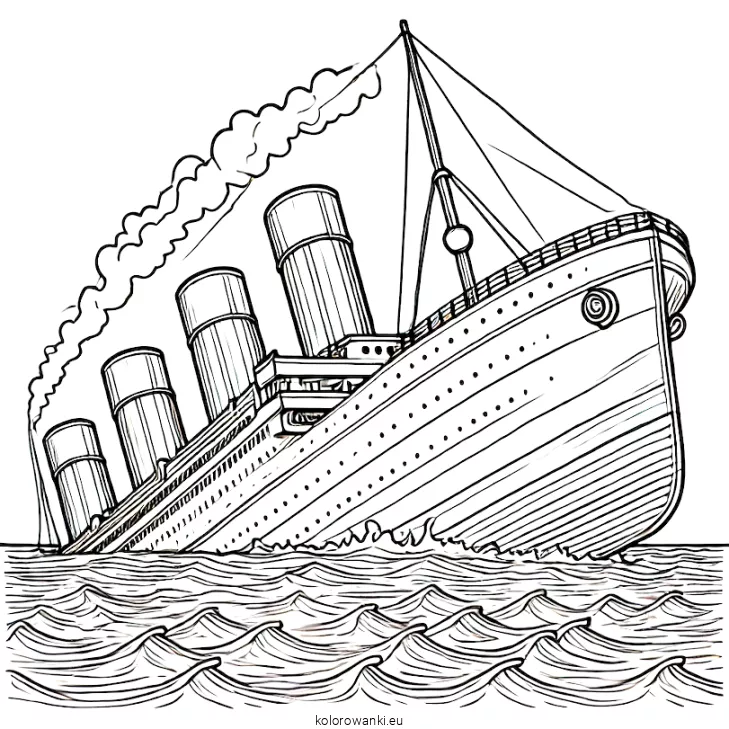 Tonący Titanic kolorowanka - Kolorowanki.eu