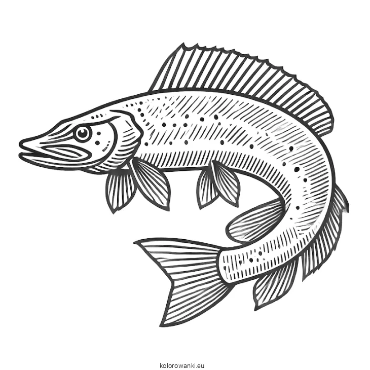 Ryba szczupak (kolorowanka do druku) - Kolorowanki.eu