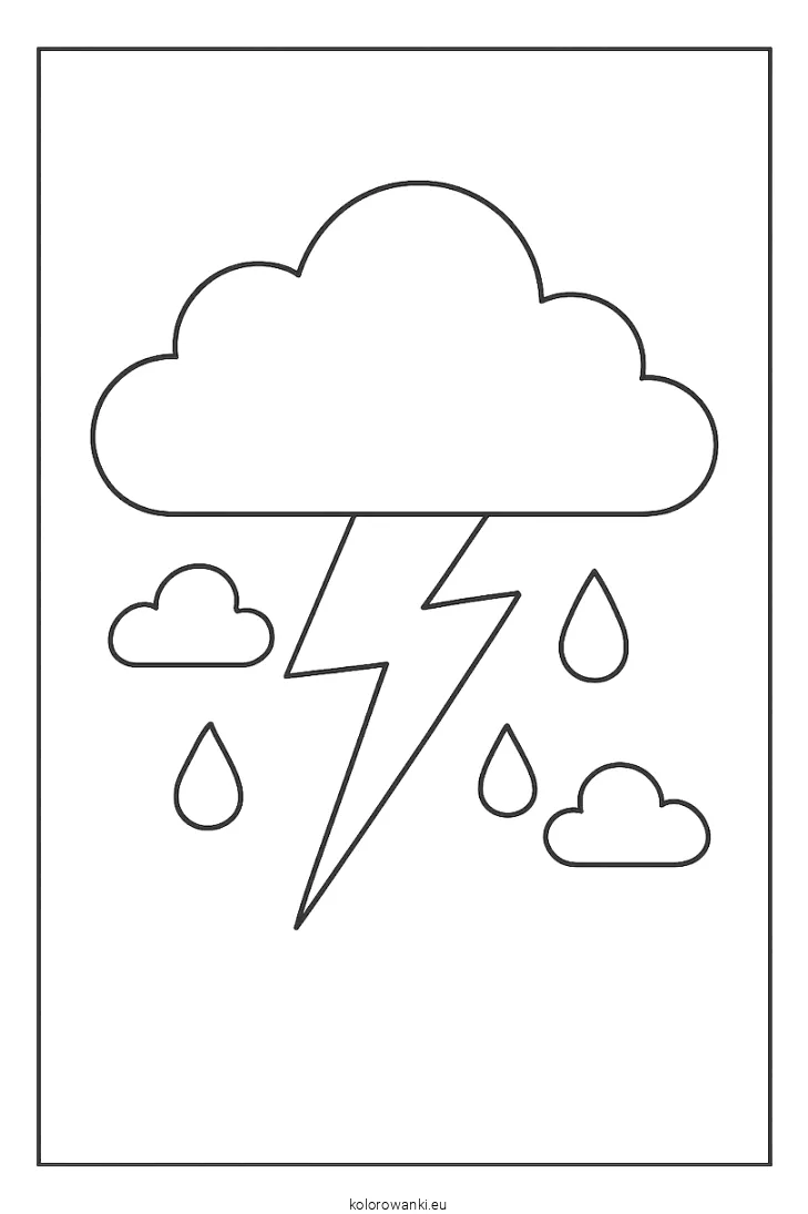 Burza, piorun (kolorowanka dla najmłodszych) - Kolorowanki.eu